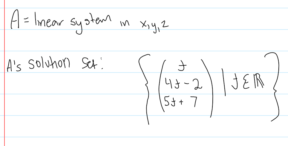 Solved A=Inear system - in z'hix It's solution Set: f e-fh | Chegg.com