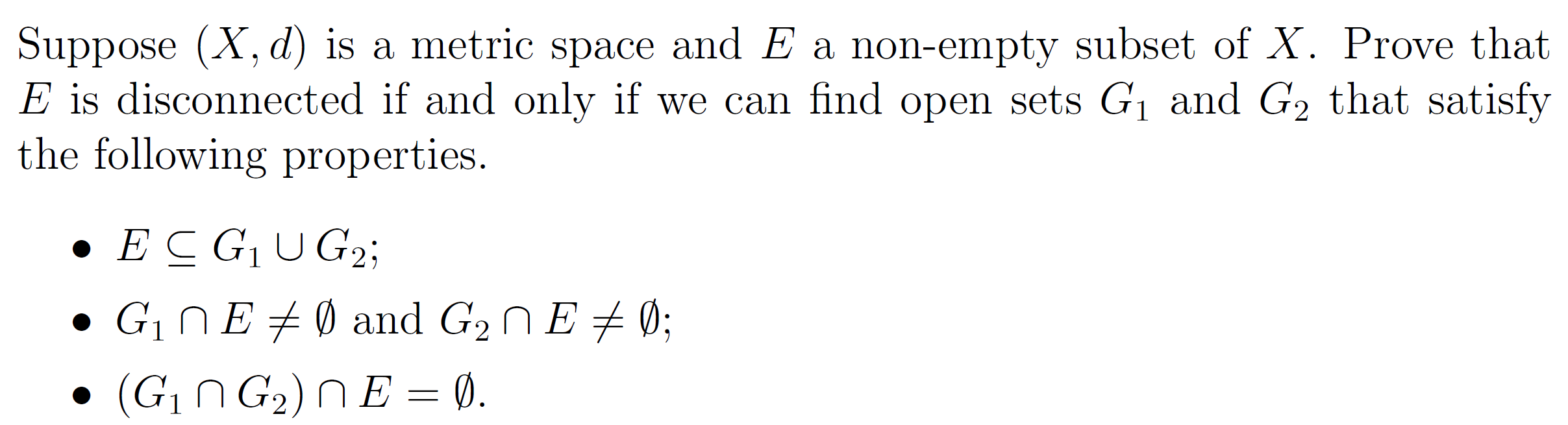 Solved Suppose (X,d) is a metric space and E a non-empty | Chegg.com