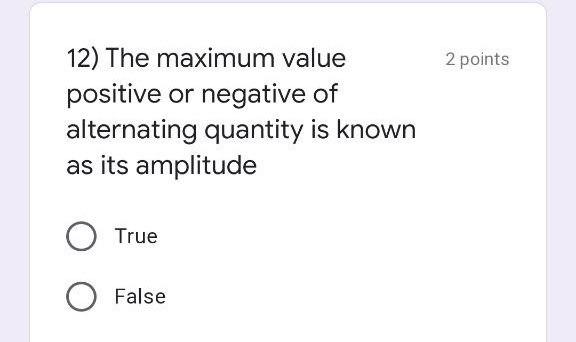 Solved 2 points 12) The maximum value positive or negative | Chegg.com