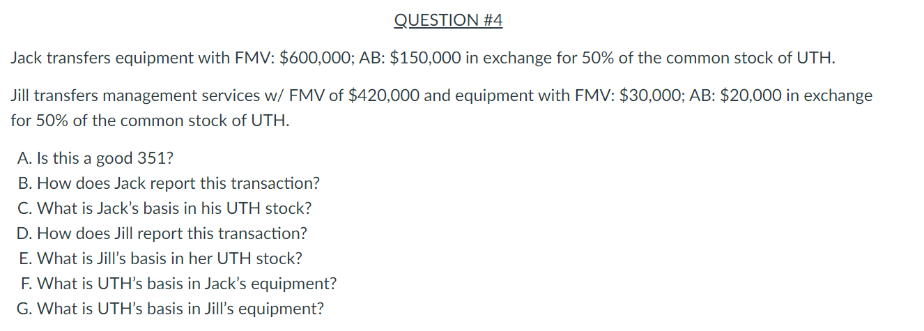 Solved Rules of IRC 351 - Value of the property must be at | Chegg.com