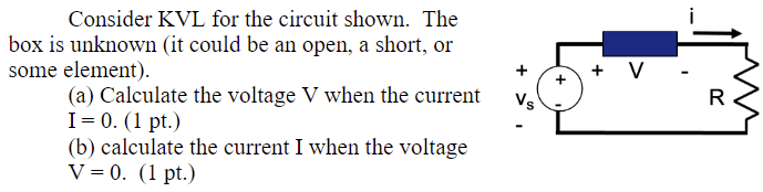 Solved Consider KVL for the circuit shown. Thebox is unknown | Chegg.com