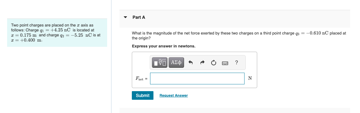 Solved Two point charges are placed on the x axis as | Chegg.com