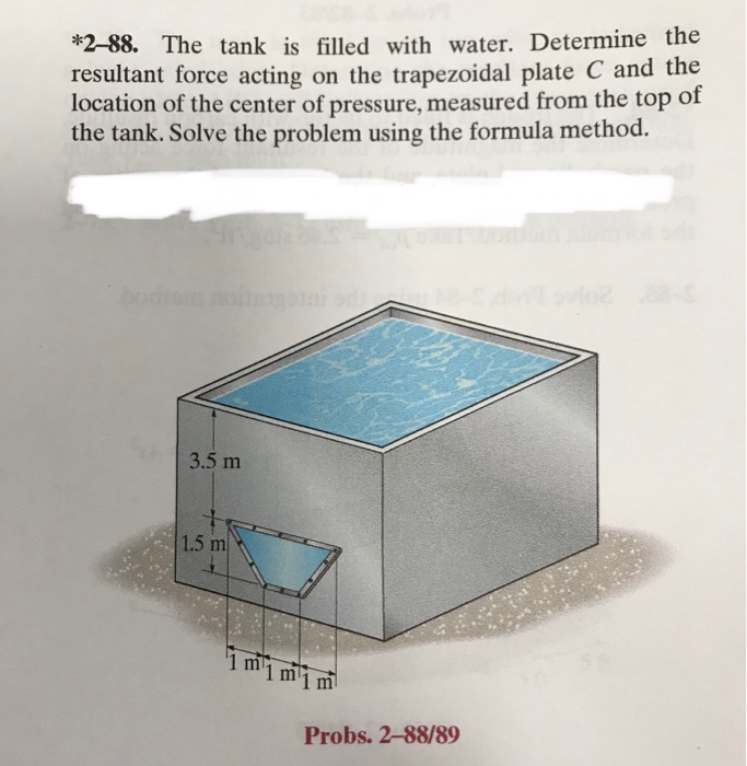 Solved 2-88. The tank is filled with water. Determine the | Chegg.com