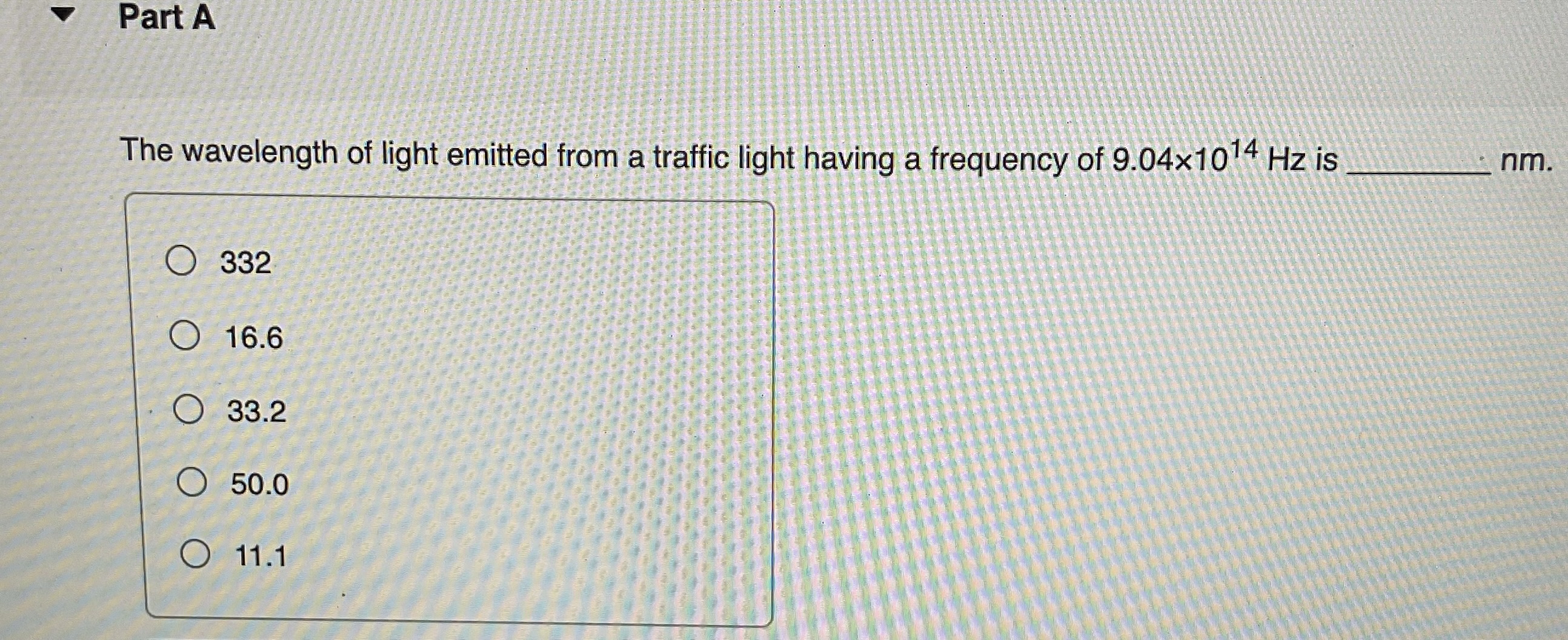 Solved The wavelength of light emitted from a traffic light | Chegg.com