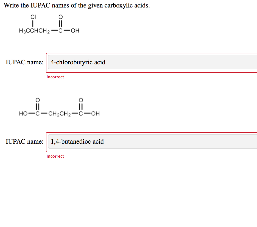 Solved Write the IUPAC names of the given carboxylic acids. | Chegg.com