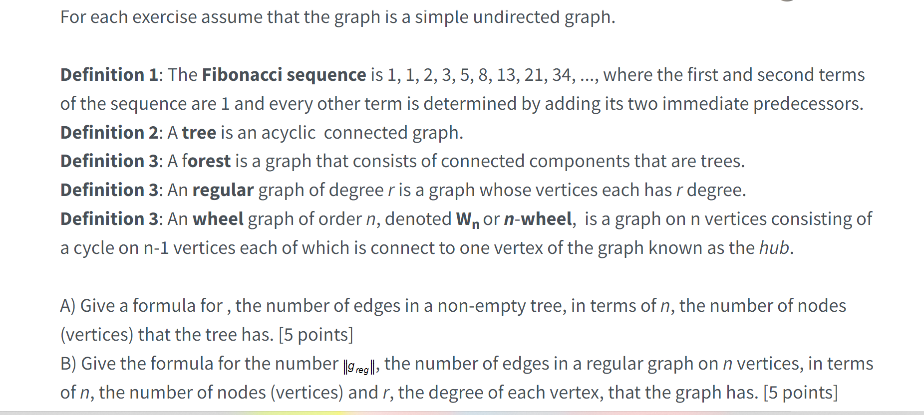 Solved For each exercise assume that the graph is a simple | Chegg.com