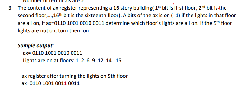 Solved 3. The content of ax register representing a 16 story | Chegg.com