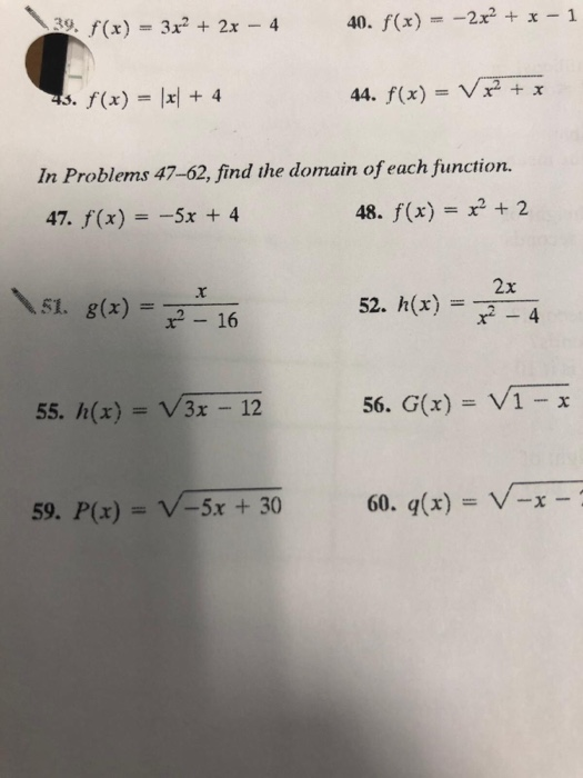 Solved f(x) = 3x2 + 2x-4 40. f(x) 2x2x - 1 In Problems | Chegg.com