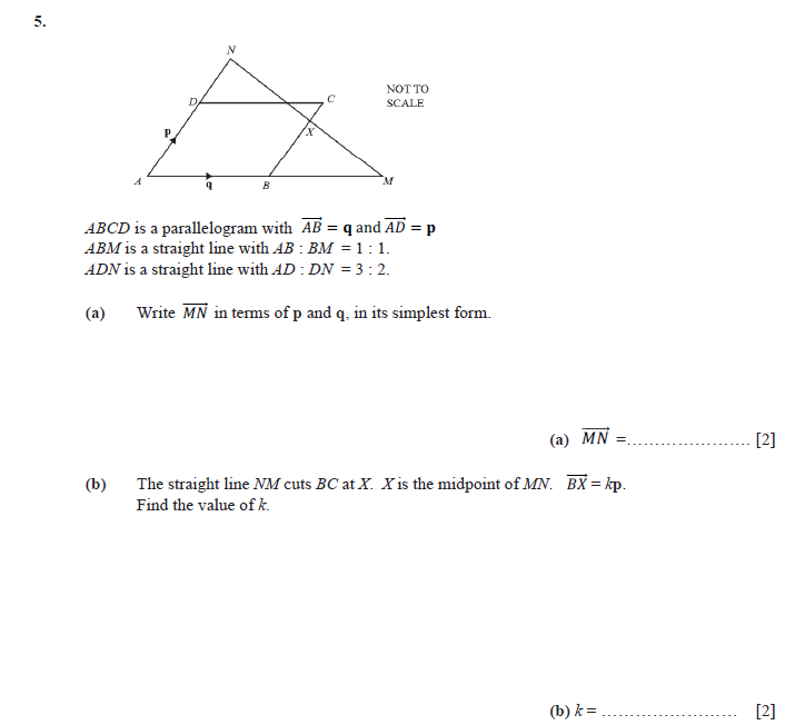 Solved 5. N NOT TO D SCALE р M B ABCD is a parallelogram | Chegg.com
