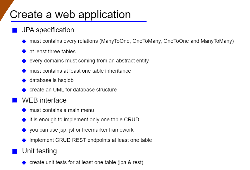 Solved Create a web application JPA specification must | Chegg.com