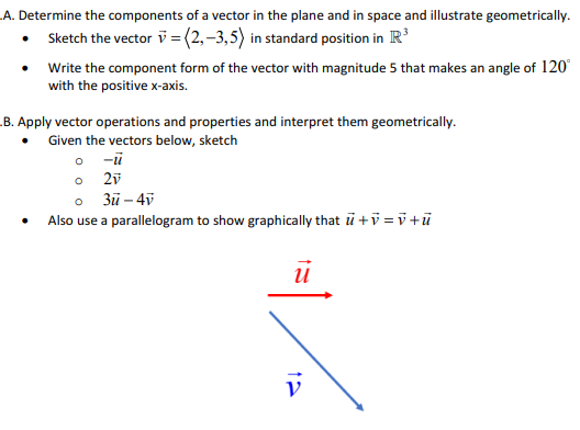 Solved A. Determine the components of a vector in the plane | Chegg.com
