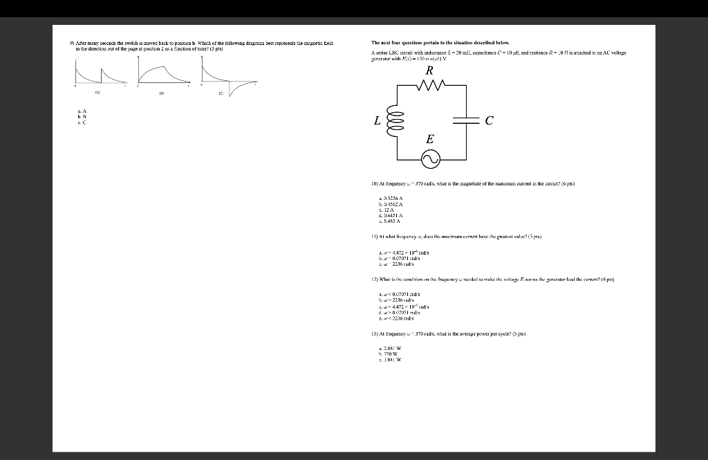 Solved The next four questions pertain to the situation | Chegg.com