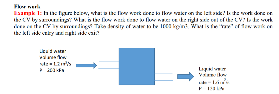 Solved : In the figure below, what is the flow work done to | Chegg.com