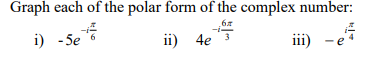Solved Graph each of the polar form of the complex number: | Chegg.com