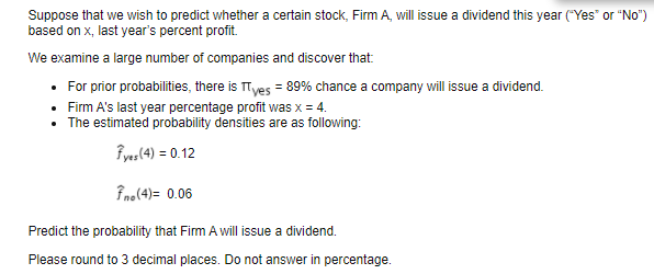 Solved Suppose that we wish to predict whether a certain | Chegg.com