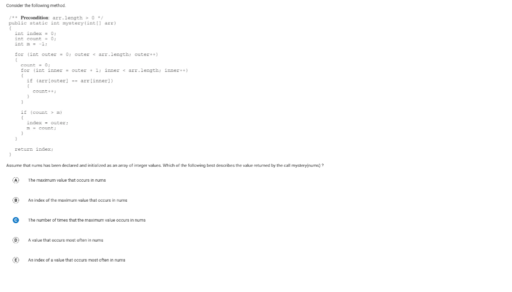 Solved Consider the following instance variable, art, and | Chegg.com