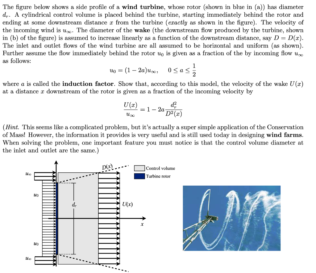 The figure below shows a side profile of a wind | Chegg.com