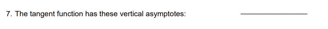 Solved The Tangent Function Has These Vertical Asymptotes Chegg
