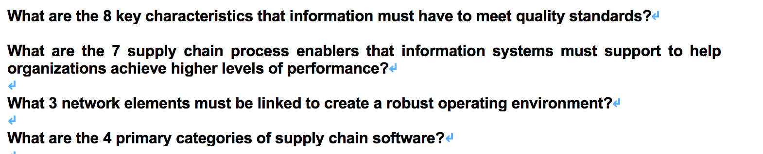 Solved What are the 8 key characteristics that information | Chegg.com