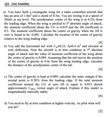 a) You have built a rectangular wing for a radio | Chegg.com