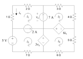 Solved Use mesh analysis to find vx in the circuit below: | Chegg.com