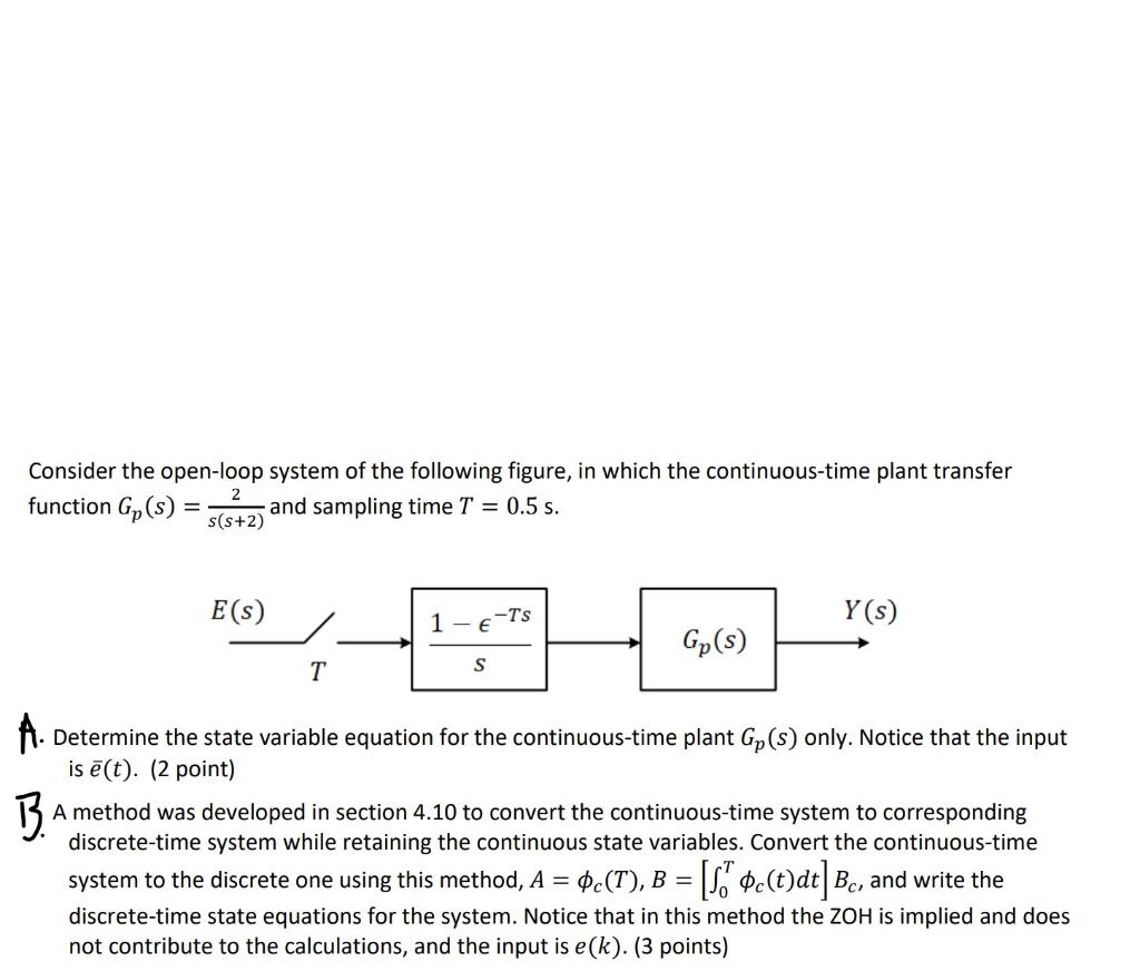 Consider the open-loop system of the following | Chegg.com