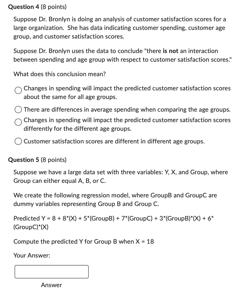 Question 1 (8 points) Suppose we create the following | Chegg.com