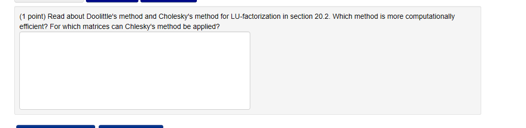 (1 point) Read about Doolittle's method and | Chegg.com