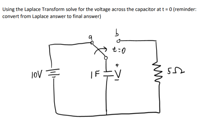 Solved Using the Laplace Transform solve for the voltage | Chegg.com