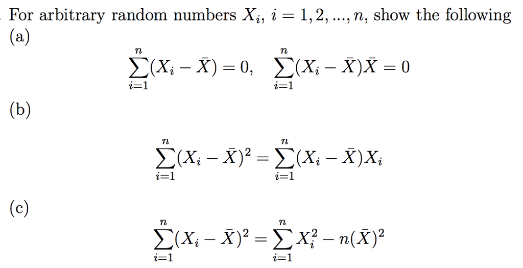 Solved For arbitrary random numbers Xi, i -1,2, ..., n, show | Chegg.com