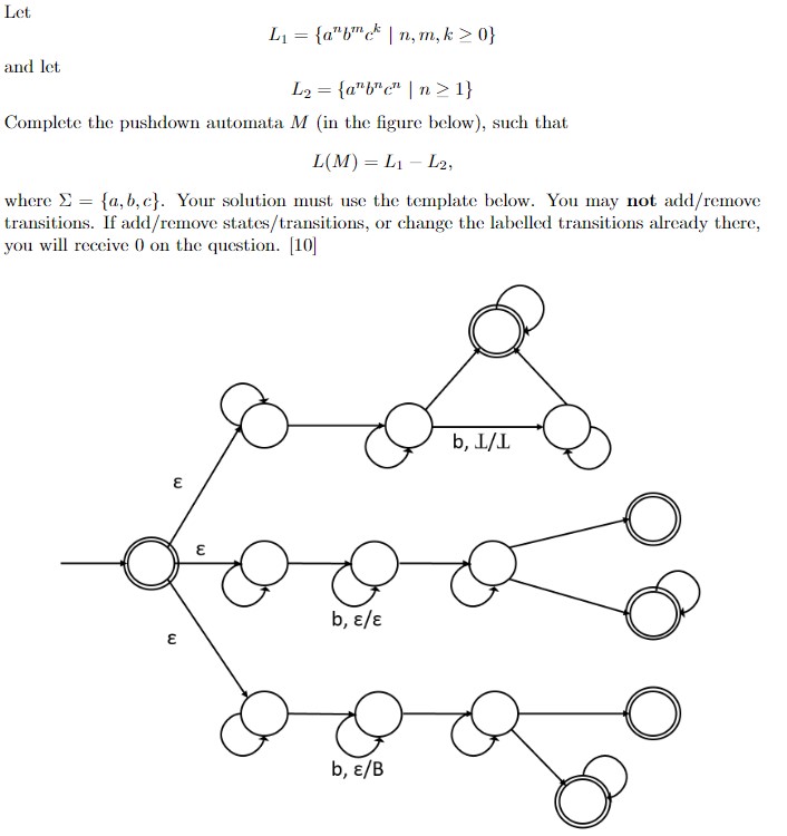 Solved L1={anbmck∣n,m,k≥0} and let L2={anbncn∣n≥1} Complete | Chegg.com