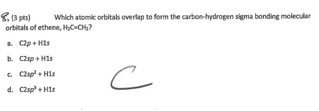 Solved Pts Which Atomic Orbitals Overlap To Form The