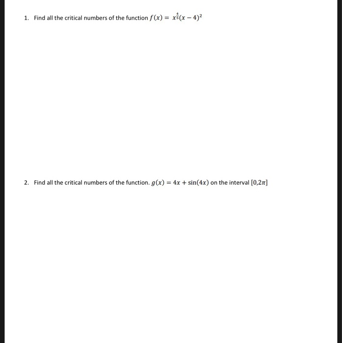 Solved Find all the critical numbers of the function f(x) | Chegg.com