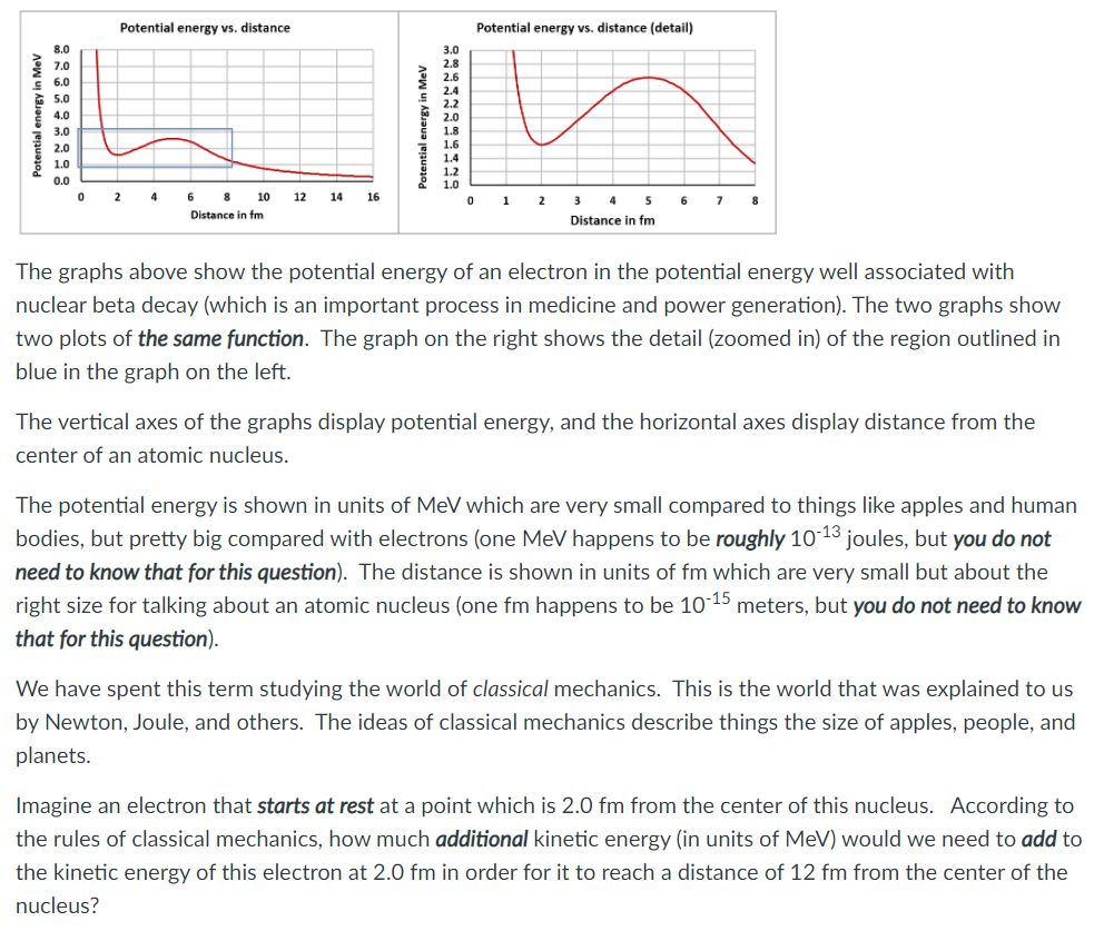 Solved Potential energy vs. distance Potential energy vs. | Chegg.com