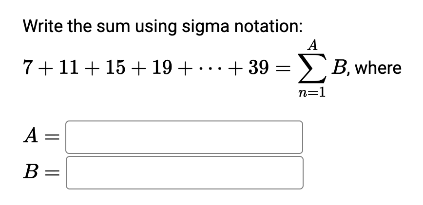 Solved Write the sum using sigma notation: | Chegg.com