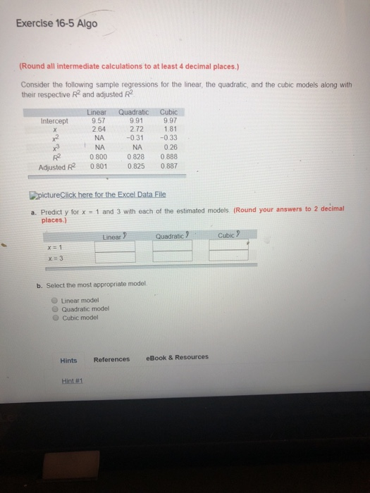 Solved Exercise 16-5 Algo (Round all intermediate | Chegg.com