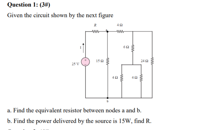 Solved Question 3: (3#) Given the next circuit A Ri R2 R UAB | Chegg.com