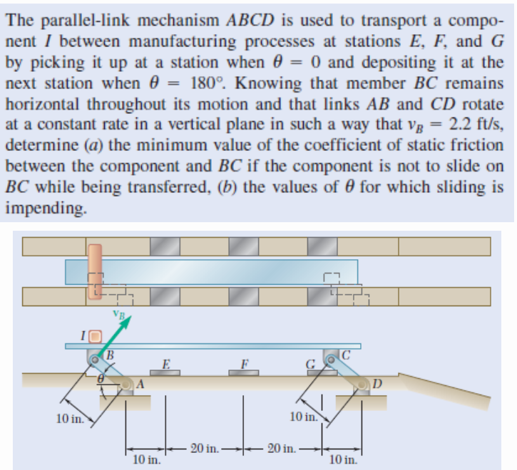 Solved The parallel-link mechanism ABCD is used to transport | Chegg.com