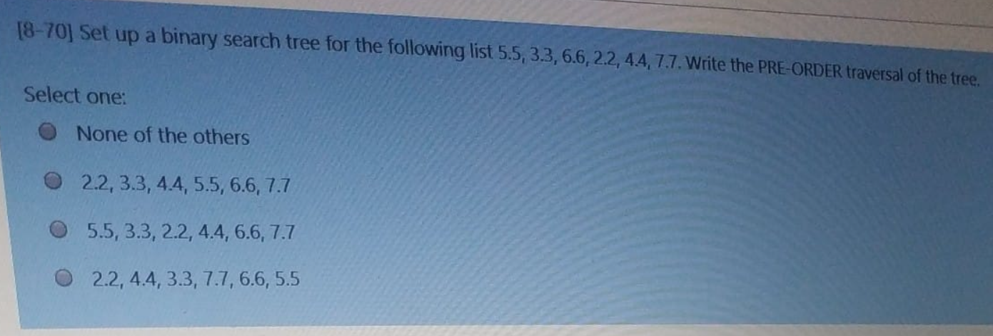 Solved 18-70] Set up a binary search tree for the following | Chegg.com