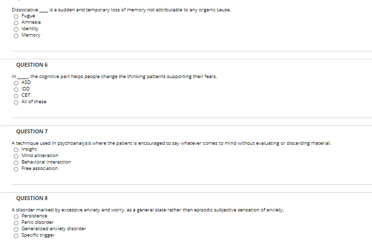 Solved is a sudden and temporary loss of memory not | Chegg.com