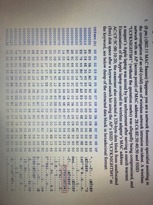(a) Determine how many MAC frames are embedded in the | Chegg.com