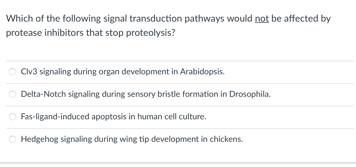 Solved Which of the following signal transduction pathways | Chegg.com
