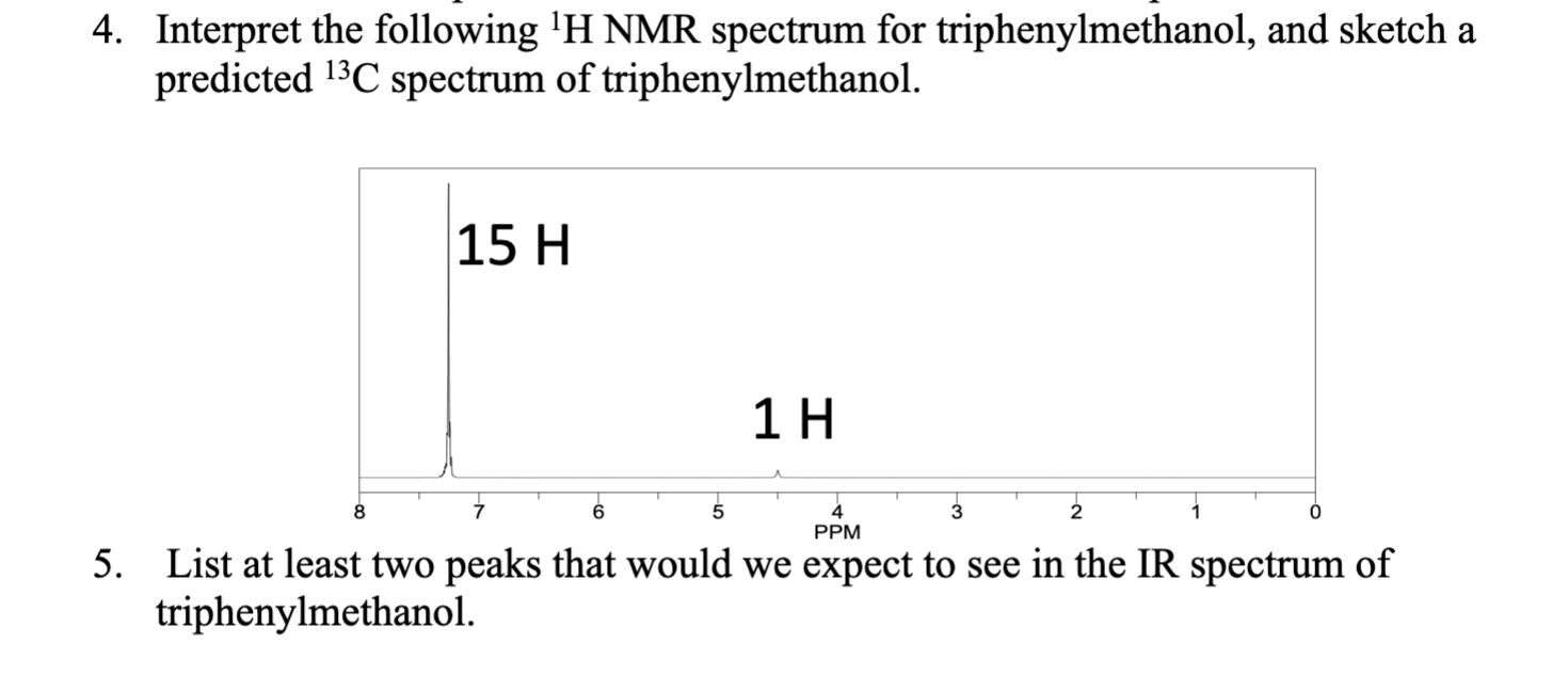 Solved 4. Interpret the following 'H NMR spectrum for | Chegg.com