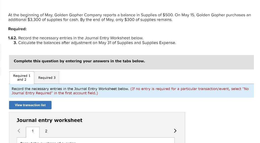 Solved At the beginning of May, Golden Gopher Company | Chegg.com