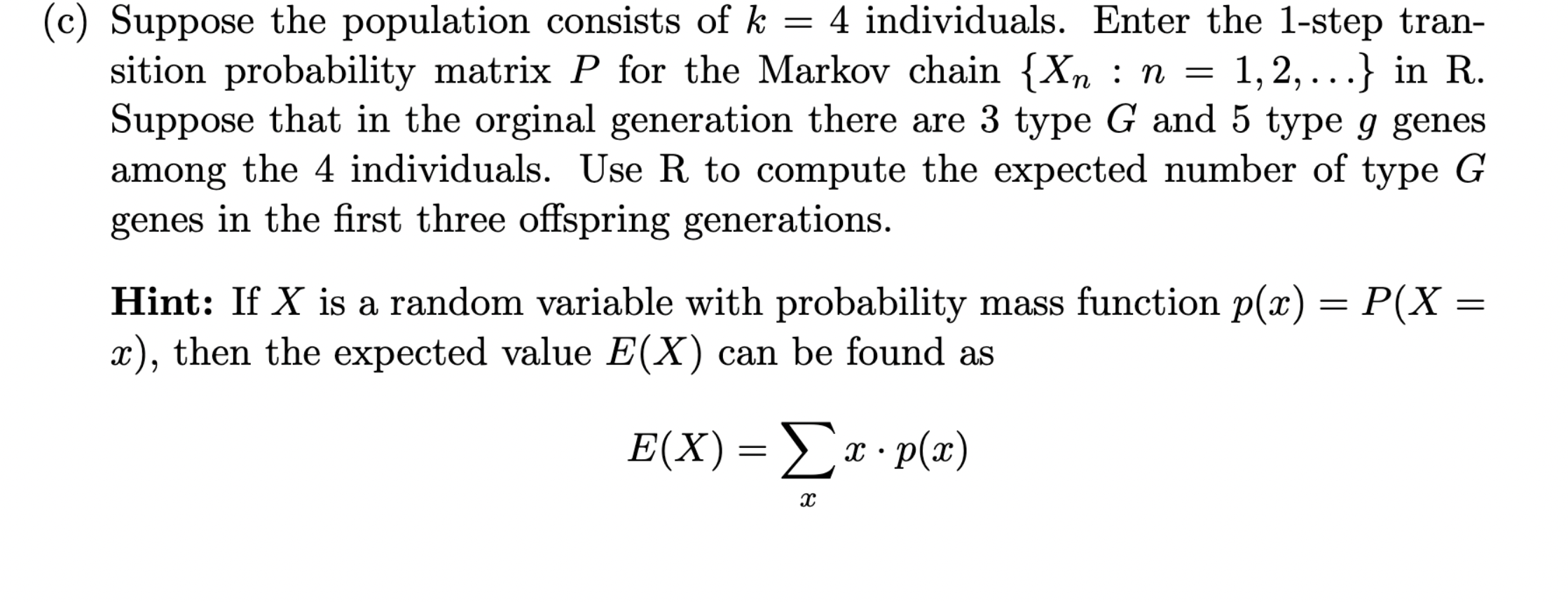 Solved 3. The Wright Fisher model of inheritance. Consider a | Chegg.com