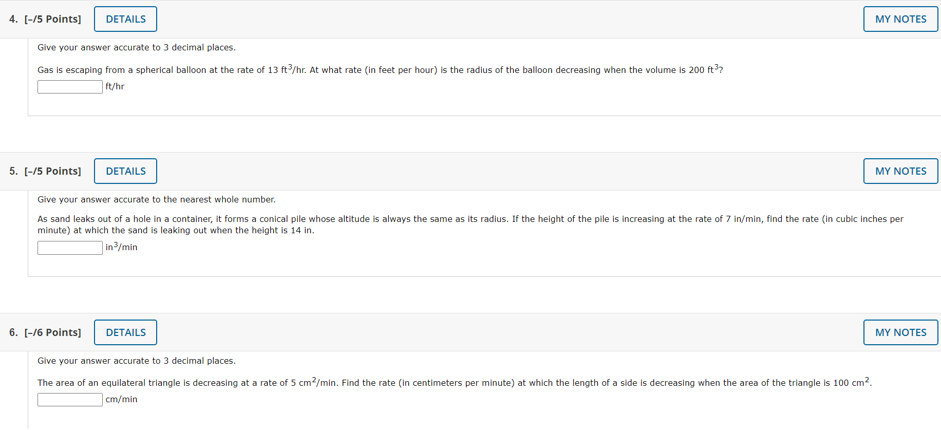 Solved 1. [0/10 Points] DETAILS PREVIOUS ANSWERS MY NOTES | Chegg.com