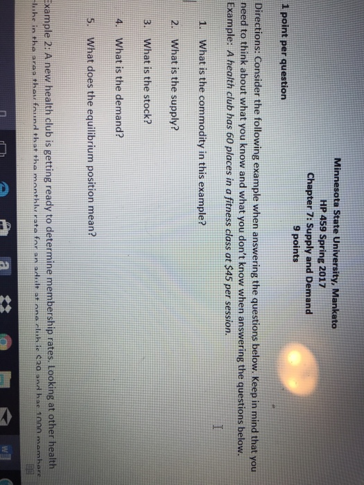 Solved Minnesota State University, Mankato HP 459 Spring | Chegg.com