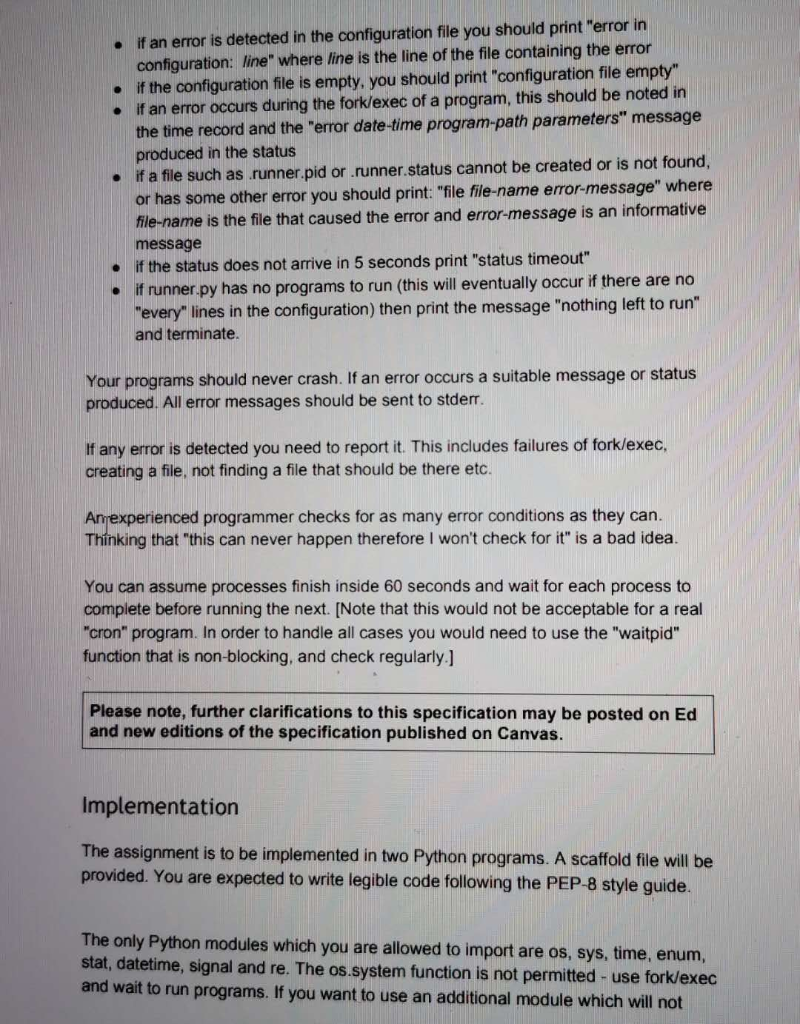 Your system will consist of two programs: • A program | Chegg.com