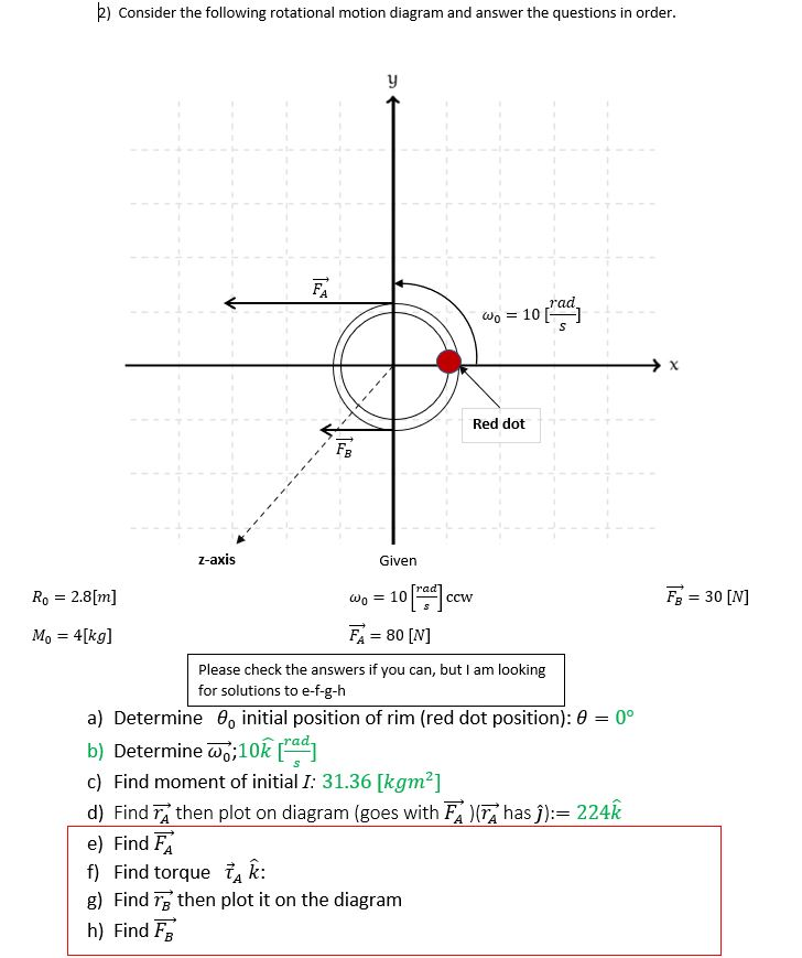 Solved b) Consider the following rotational motion diagram | Chegg.com