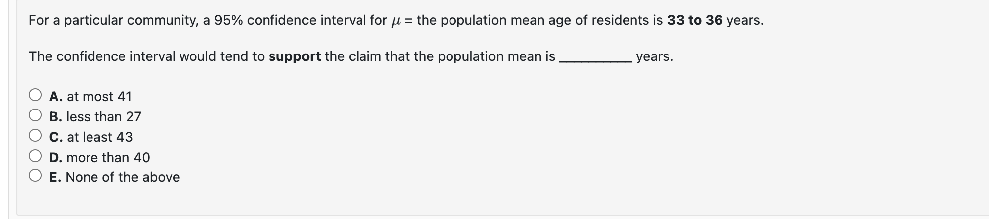 Solved For a particular community, a 95% confidence interval | Chegg.com